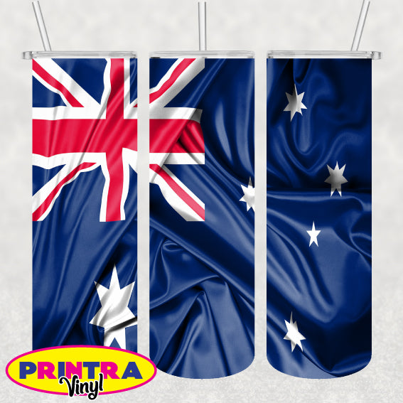 Australian Flag | Adhesive Vinyl Tumbler Wrap | Printra Vinyl